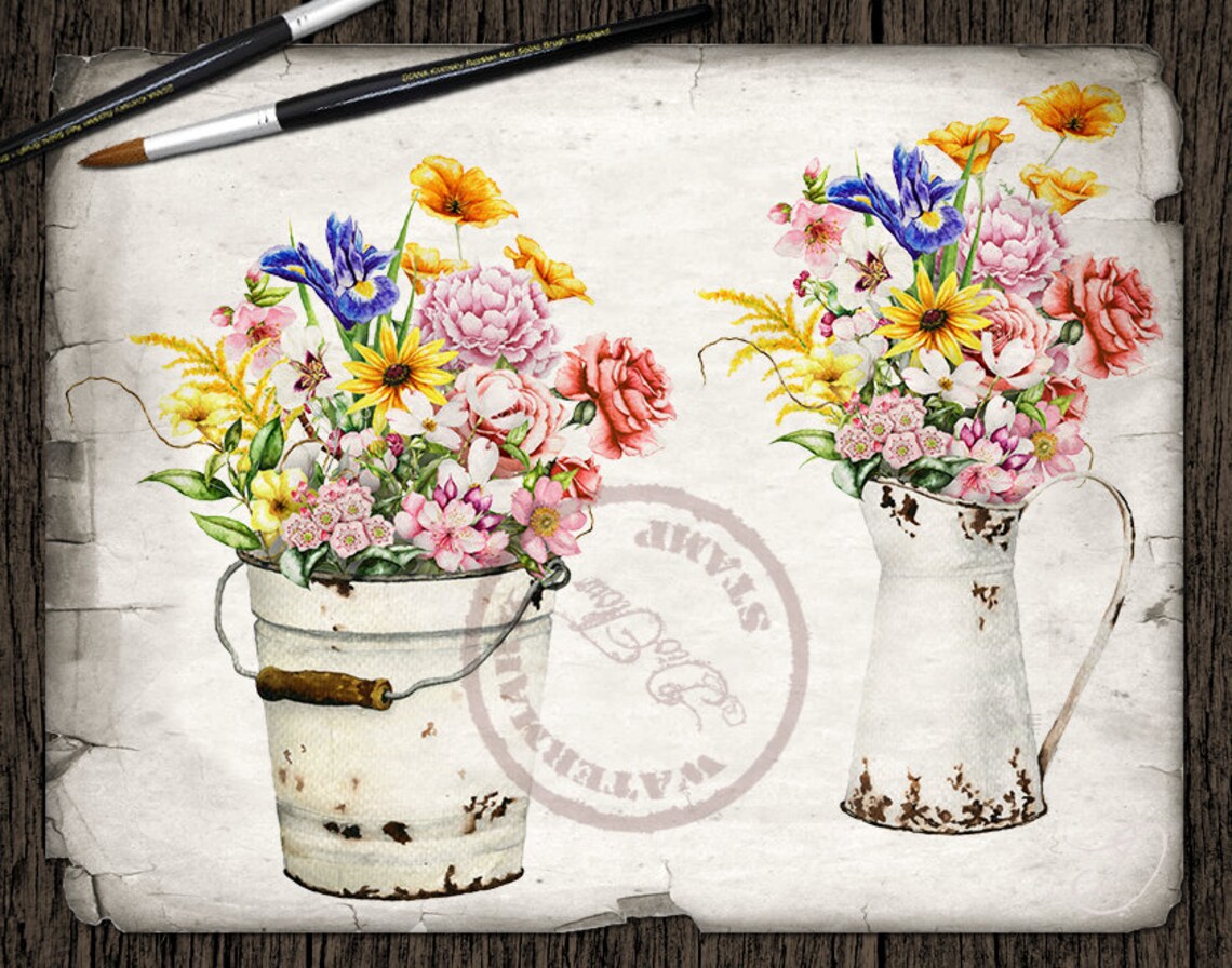 American Watercolor State Flowers Clipart United States - Etsy