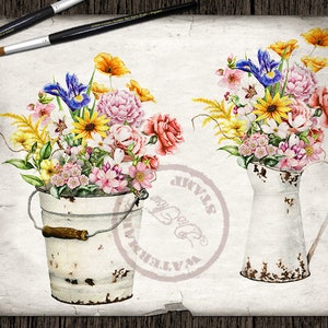 American Watercolor State Flowers Clipart United States America Clip ...