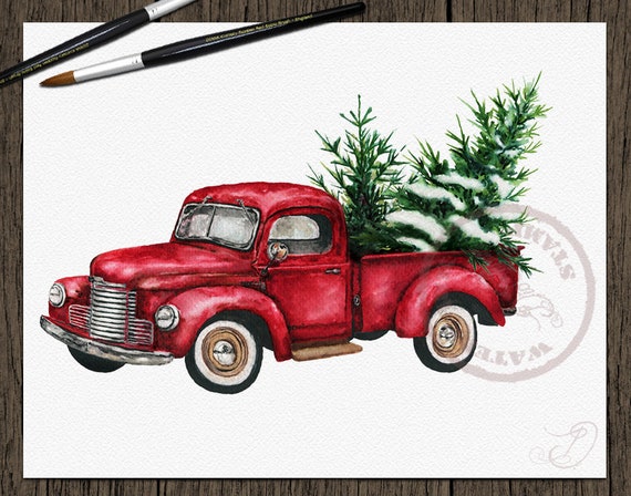 Vintage Truck Christmas Clip Art