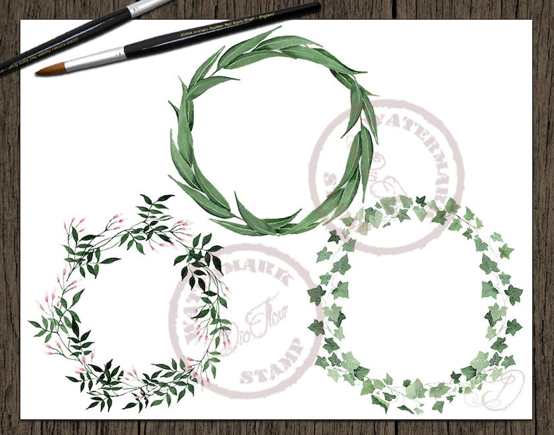 Greenery Frame Wreath Clipart Leaf Eucalyptus Woodland Fern | Etsy