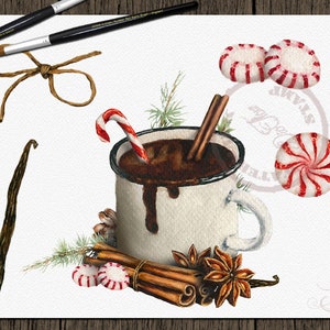 Watercolor Christmas Sweets Clipart Candy Cane Clip Art Winter ...
