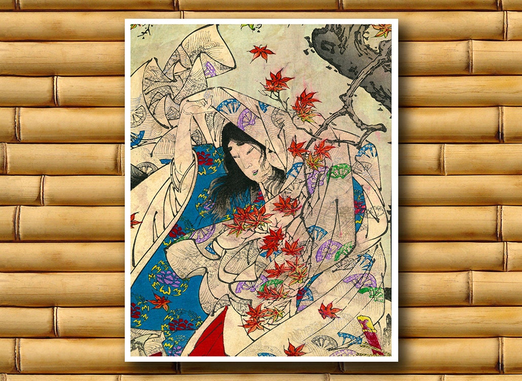 Japan Art Wall Decor Japanese Woman Print Decor Retro Poster - Etsy