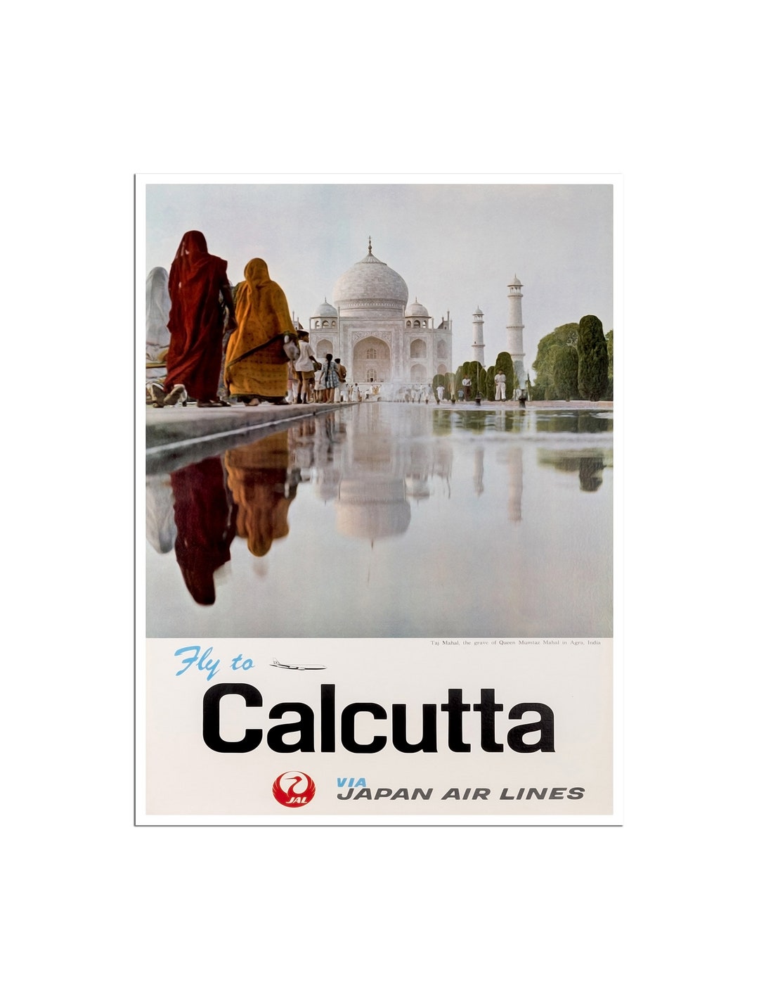 Calcutta Art India Travel Poster Japan Airlines Print (ajt200)a - Etsy
