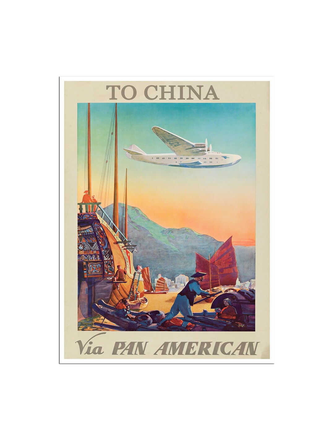 China Travel Poster Chinese Print Pan Am Art (ajt347)a - Etsy