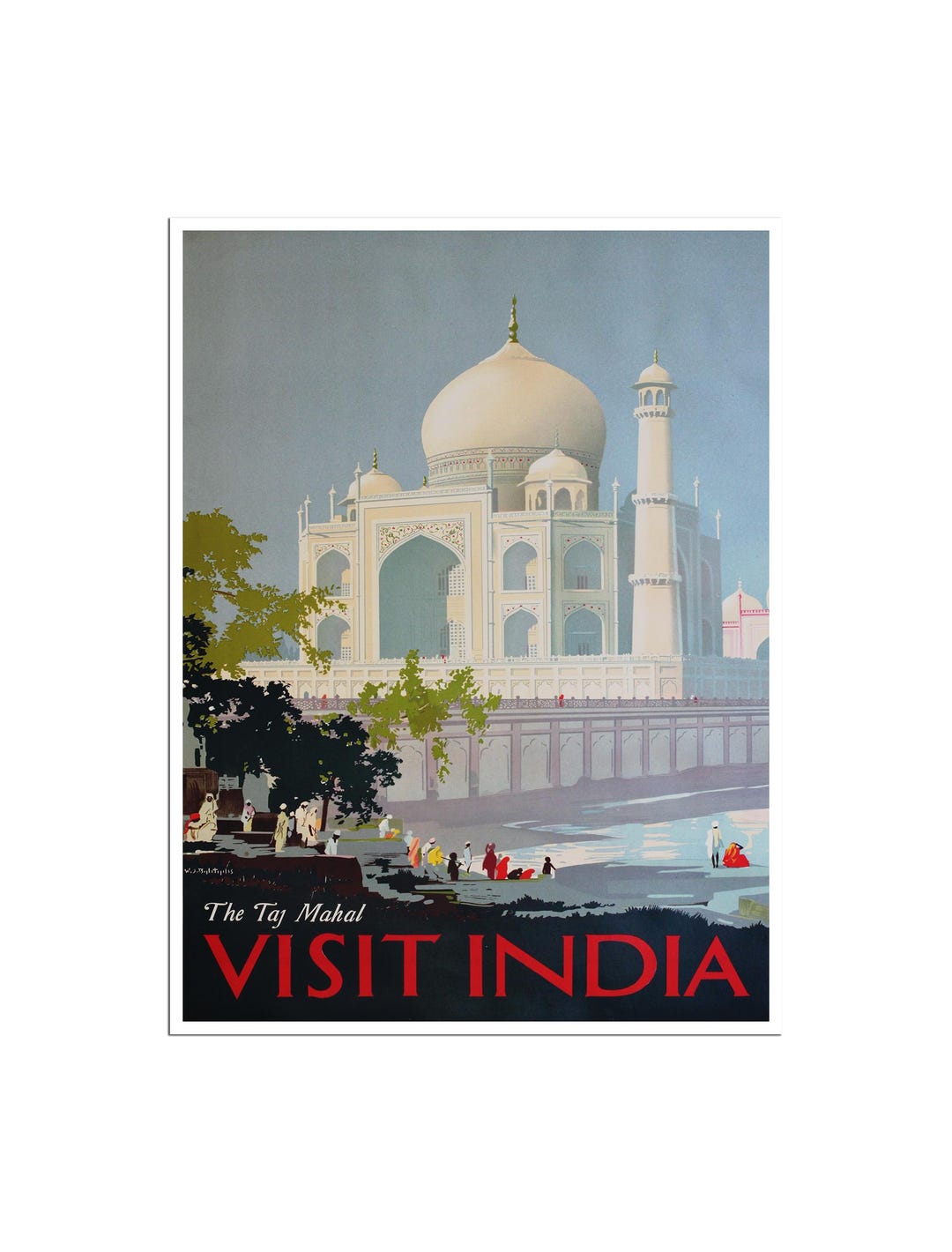 India Poster Taj Mahal Travel Art Indian Print (ajt289)a - Etsy