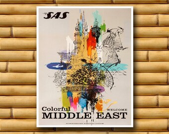 Middle Eastern Art Wall Art Travel Poster Asian Print Decor - Etsy