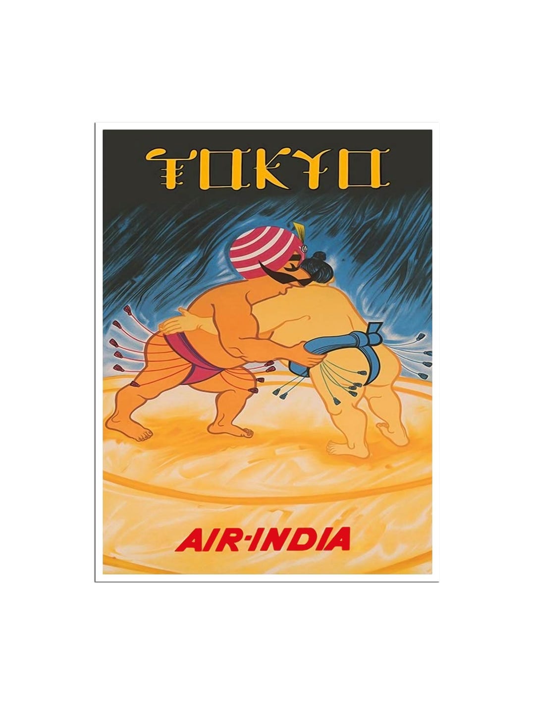 Tokyo Print Japan Travel Poster Sumo Wrestler Art (ajt48)a - Etsy