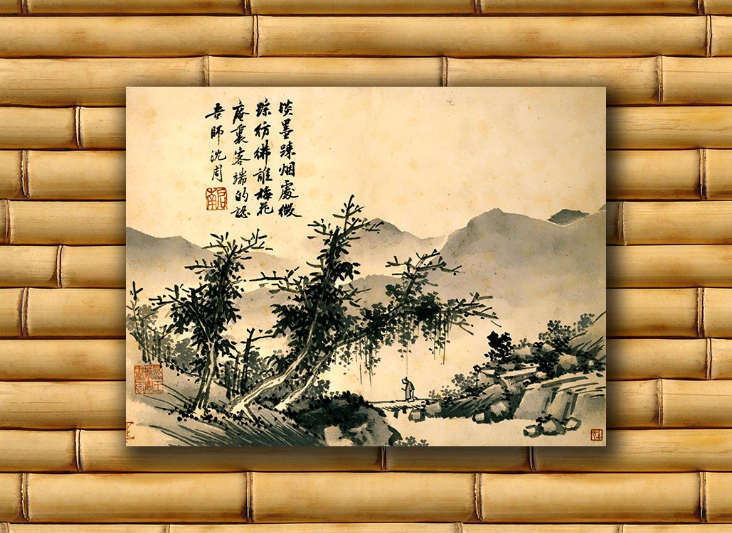 Chinese Decor Asian Landscape Poster Art Print China Retro - Etsy