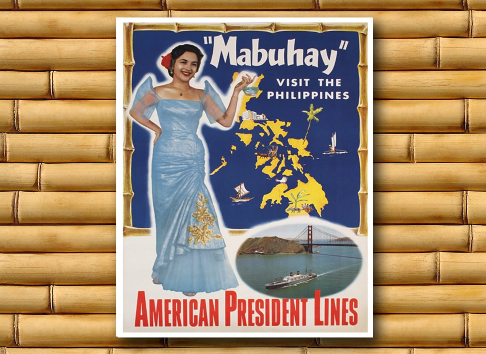 Philippines Vintage Art Travel Poster Wall Print Asian Decor | Etsy