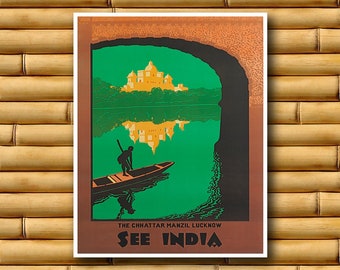 India Retro Poster Indian Art Travel Poster Wall Art Print - Etsy