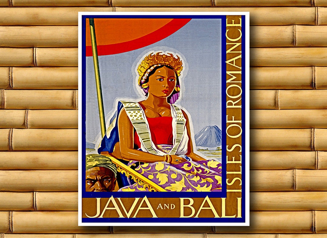 Vintage Travel Poster Java Art Bali Print Asian Decor (AJT1) - Etsy