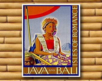Java Travel Poster Indonesia Decor Wall Art Print ZT267 - Etsy