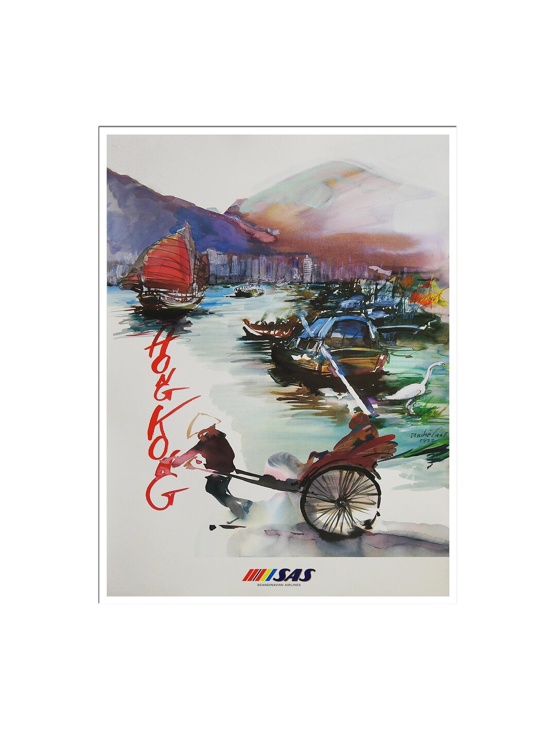 Hong Kong Painting SAS Travel Poster Chinese Art Print (ajt348)a - Etsy