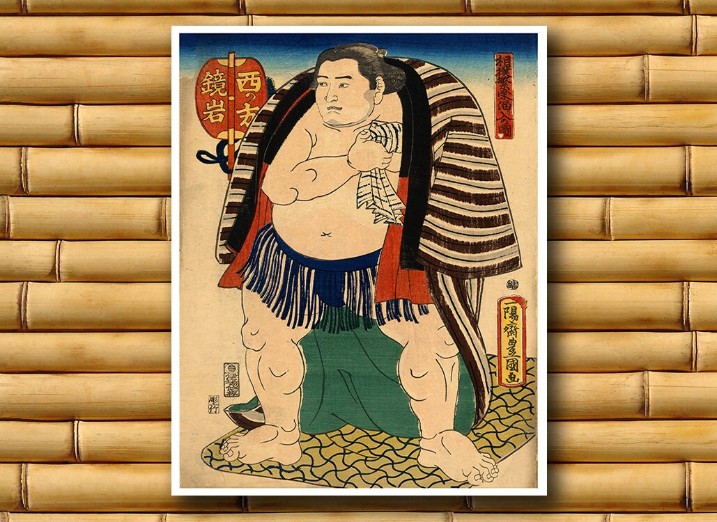 Retro Art Wall Decor Asian Landscape Print Sumo Decor Japanese Poster ...