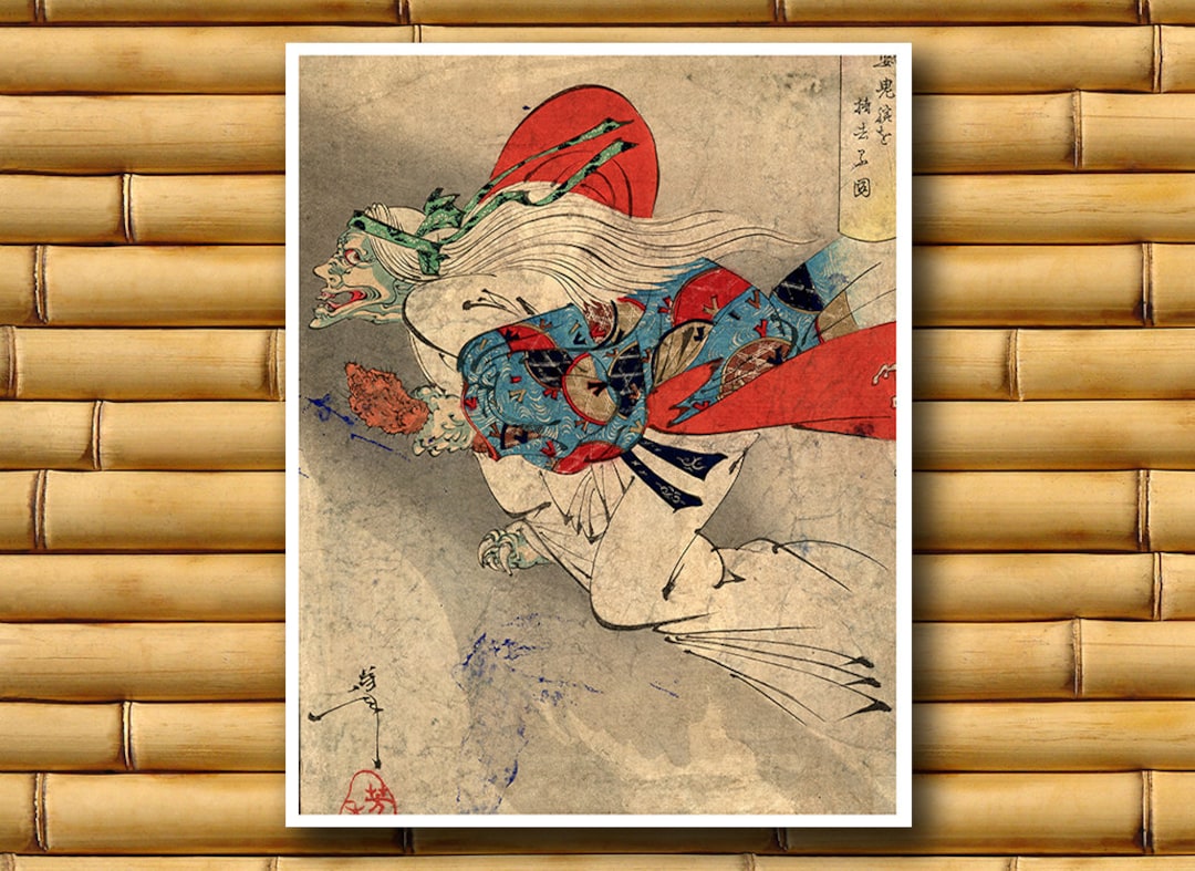 Japanese Demon Art Poster Asian Wall Art Retro Decor Japanese Print J60 ...