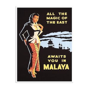 Malaysia Travel Poster Malaya Art Print (ajt221)a - Etsy