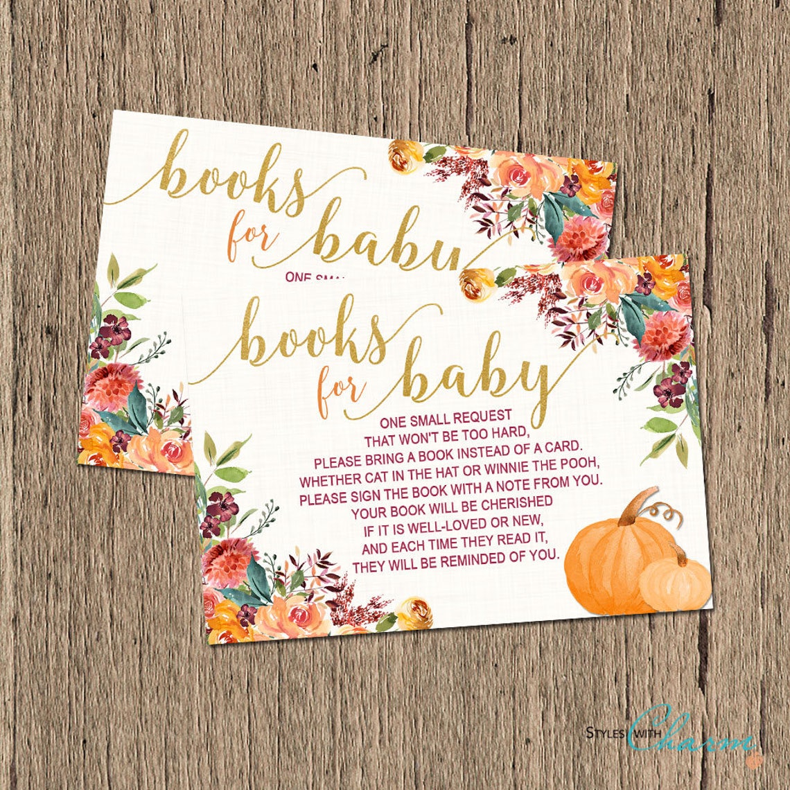 INSTANT DOWNLOAD Bring a Book Inserts Pumpkin Books for | Etsy