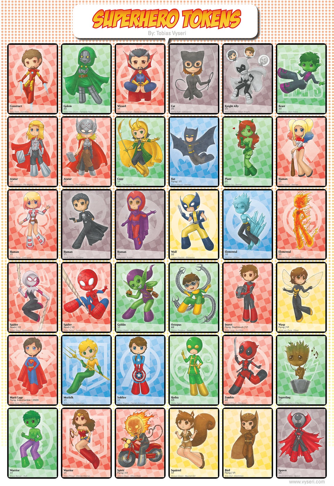 Superhero Magic: the Garthering Tokens | Etsy