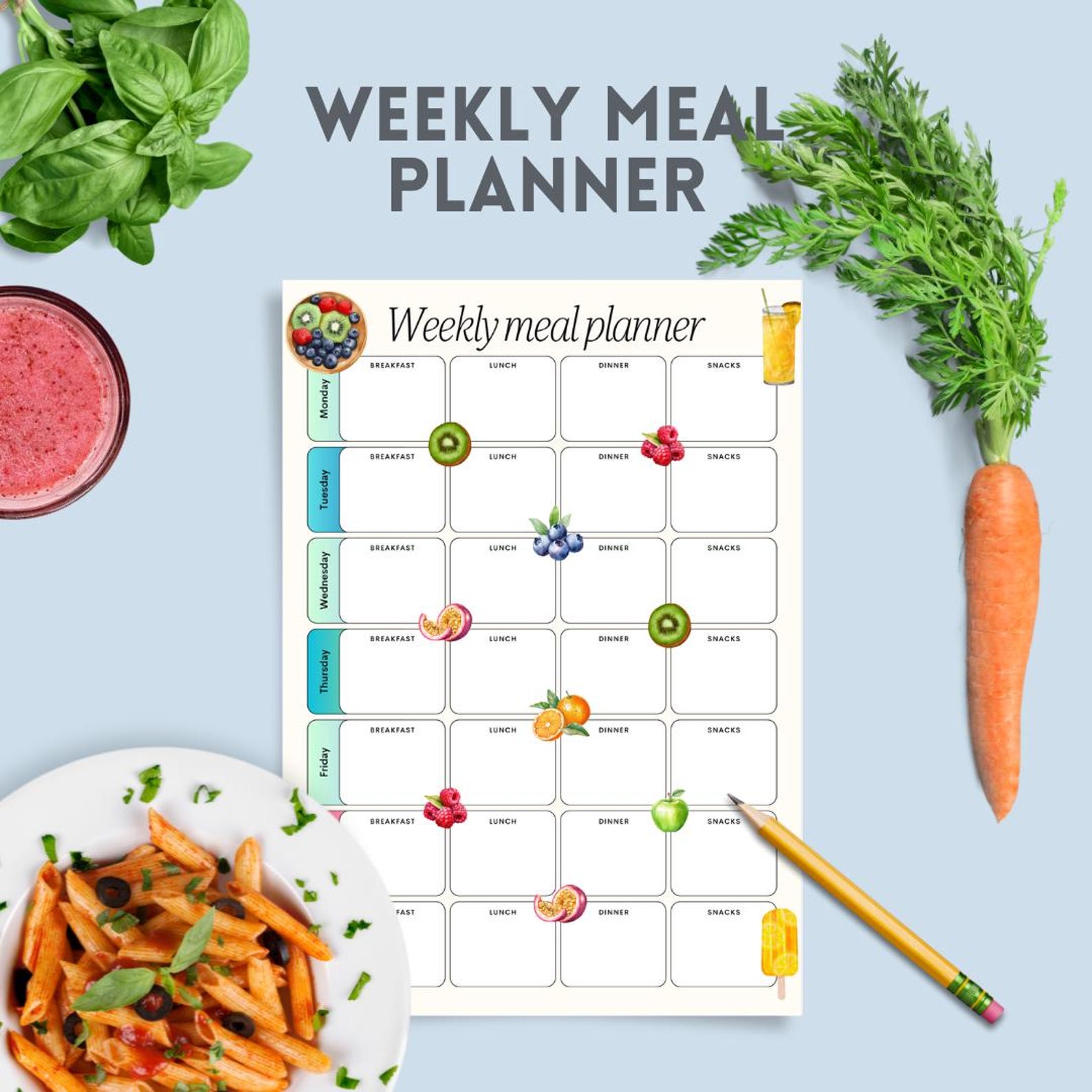 Seasonal Meal Planner, Weekly Meal Plan, Halloween Weekly Meal Planner ...