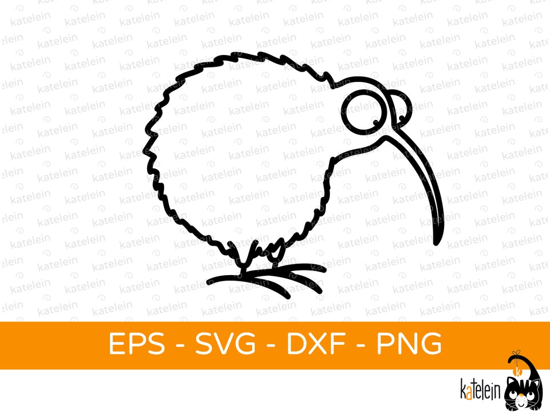 Kiwi Bird Plotter File SVG Dxf Png Eps Download Iron-on Plot Gift New ...
