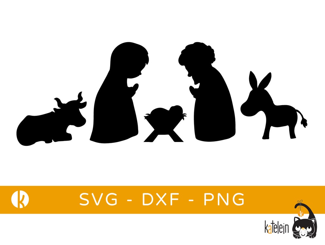 Belén Navidad Pesebre Silueta Sagrada Familia archivo plotter clipart ...