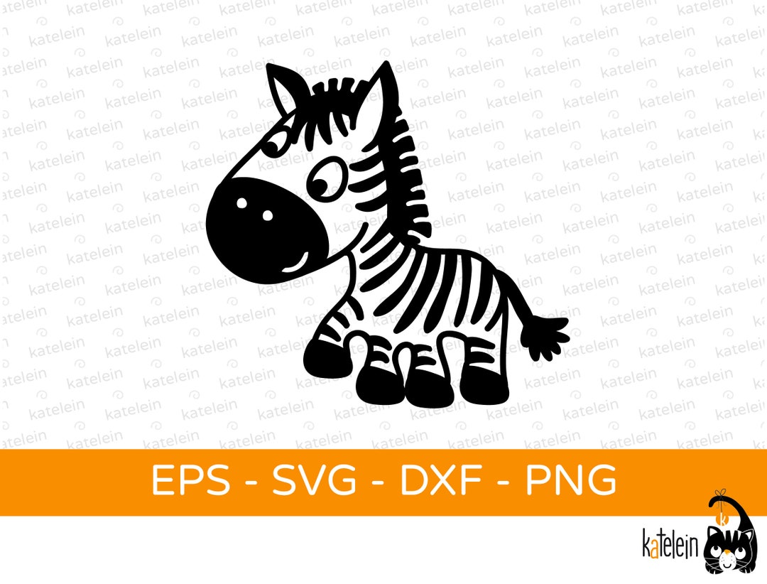 Zebra Plotter File SVG Dxf Png Eps Cute Zebra Baby Kids Clipart ...