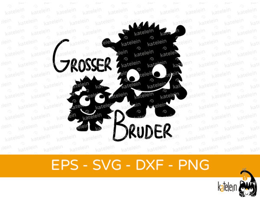 Big Brother - Little Sister Monster Plotter File SVG Dxf Png Eps Iron ...