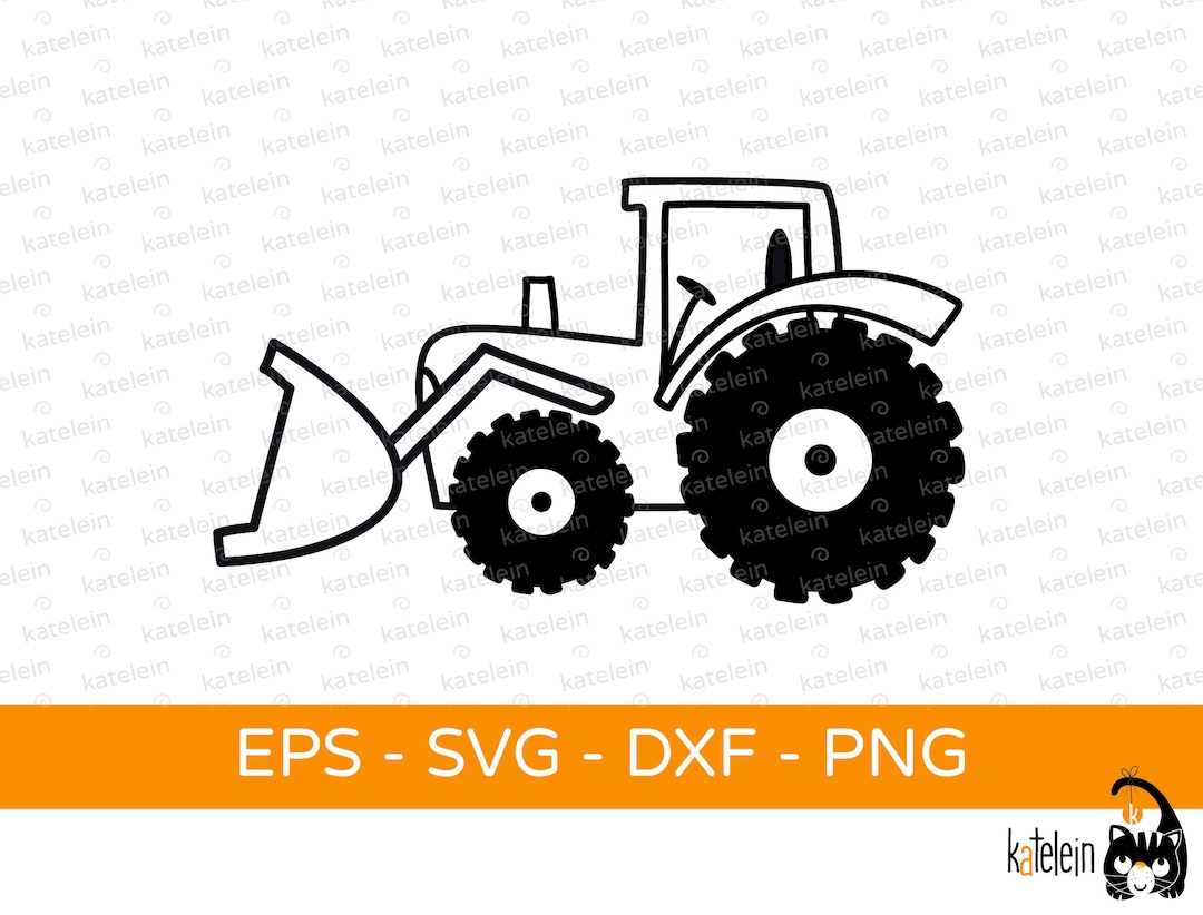 Tractor Front Loader Plotter File SVG Dxf Png Eps Download Iron-on Plot ...