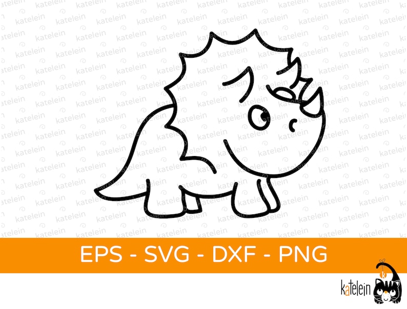 Triceratops Plotter File SVG Dxf Png Eps Download Iron-on Picture Plot ...