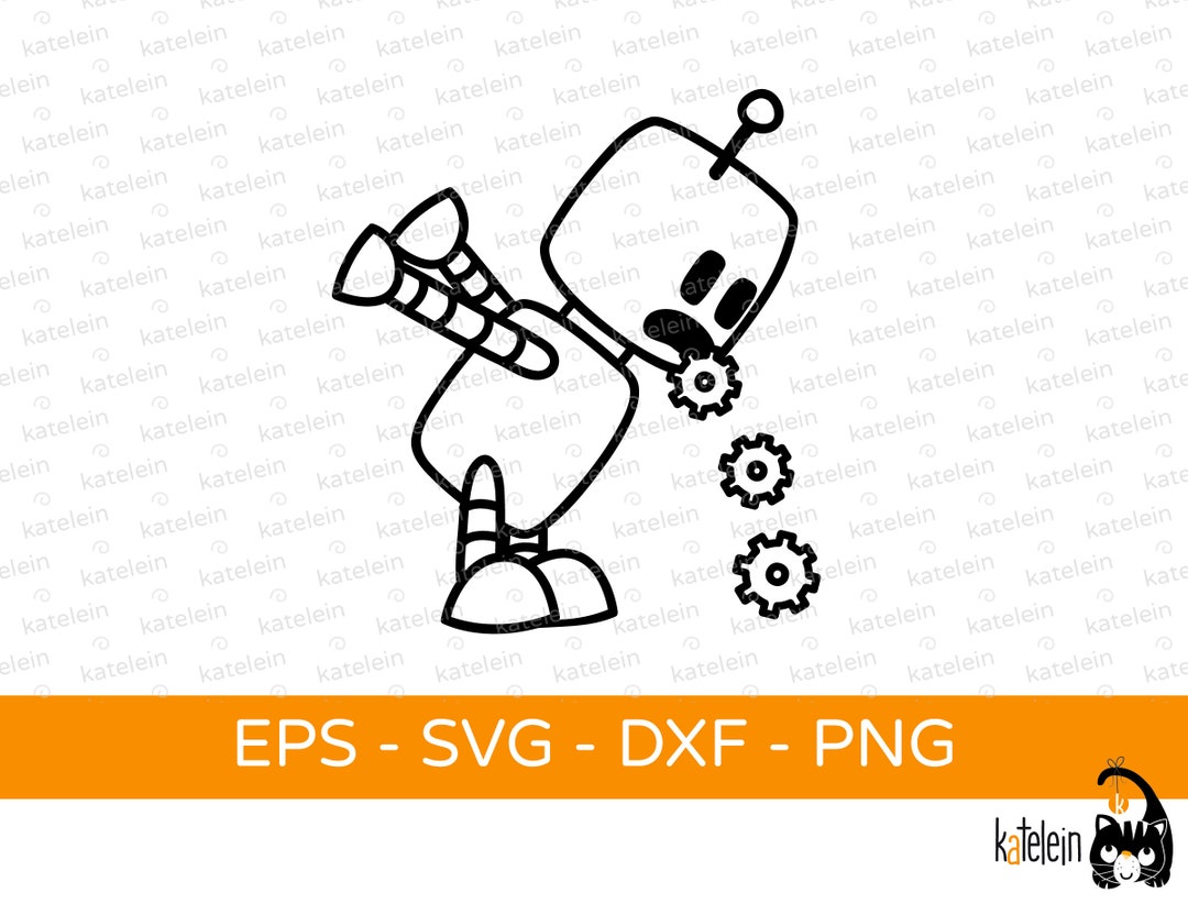 Roboter kotzt Plotterdatei SVG dxf png eps Download Bügelbild plotten Geschenk Techiker ...
