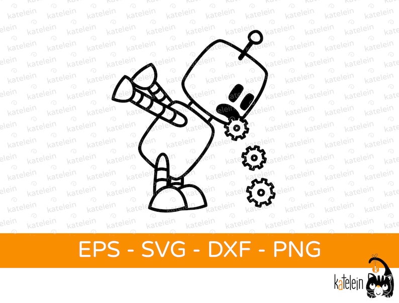 Robot Pukes Plotter File SVG Dxf Png Eps Download Iron-on Plot Gift ...