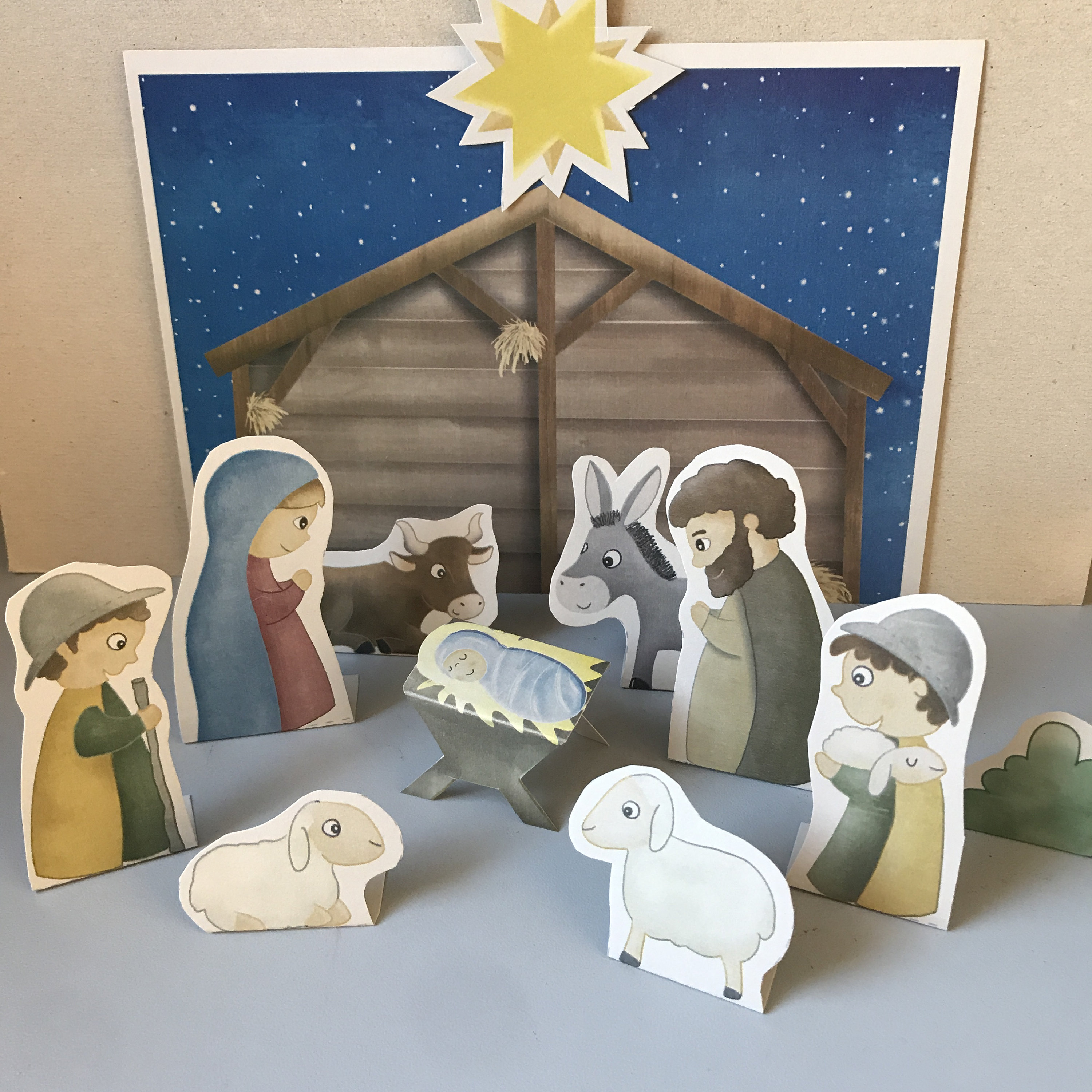 Christmas Crib Holy Family Printable DIY for Kids - Etsy