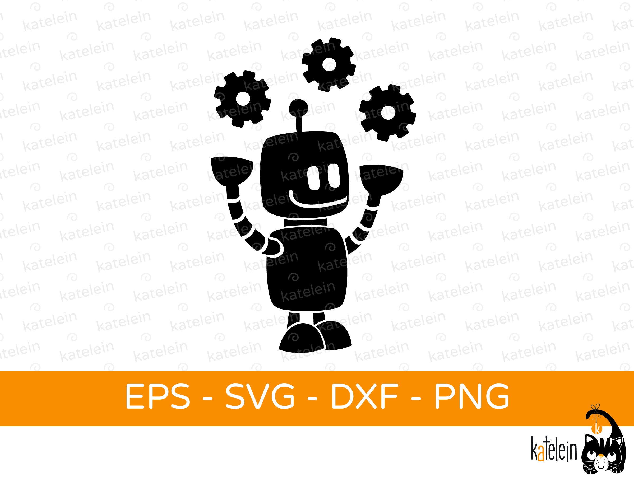 Robot Plotter File SVG Png Funny Robot Dxf Eps Clipart Robot Vector ...
