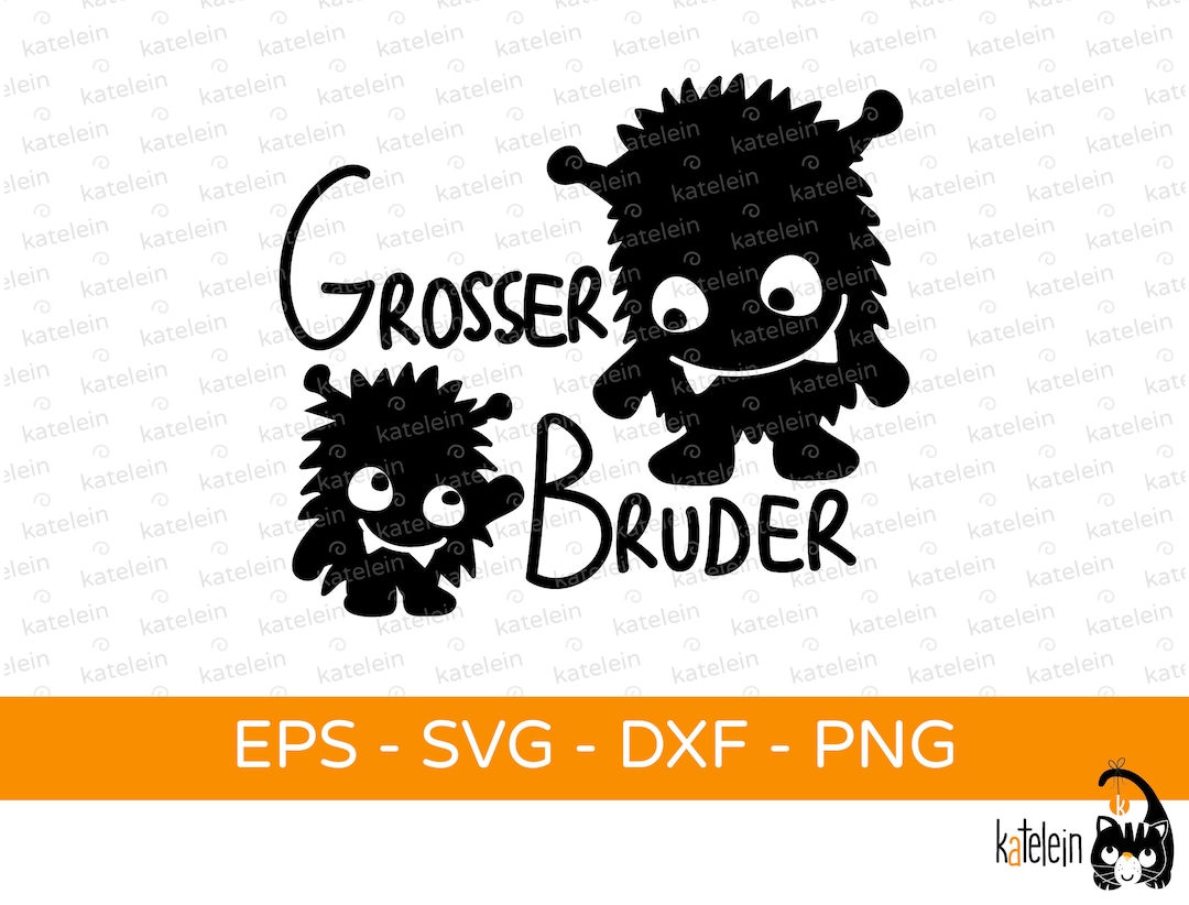 Großer Bruder Monster Plotterdatei SVG dxf png eps Clipart Download Bügelbild Geschwister Kinder ...