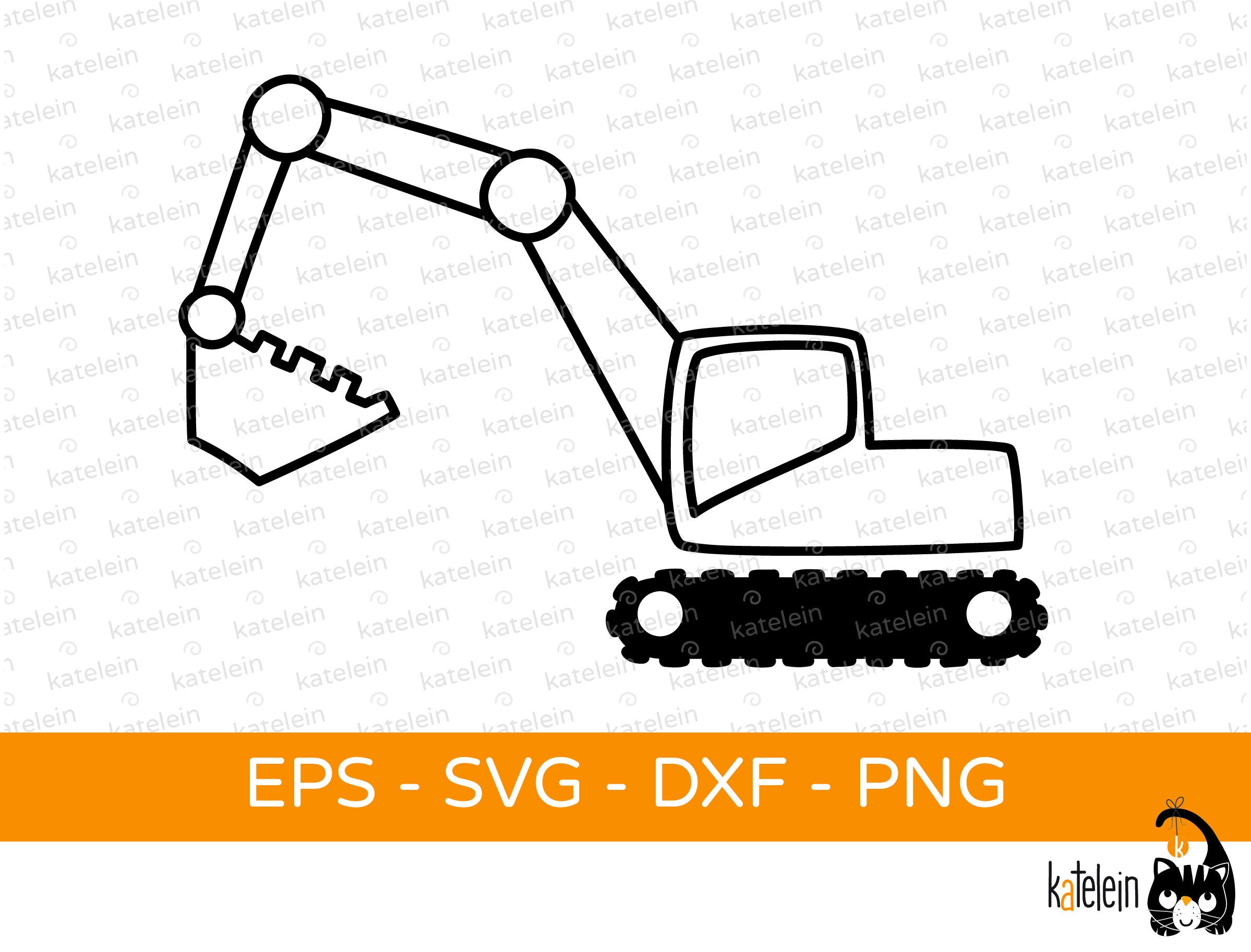 Bagger Plotterdatei SVG dxf png eps Baustelle Baggerschaufel ...