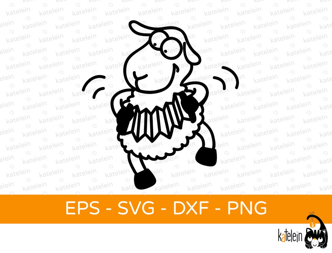Akkordeon Schaf Plotterdatei SVG dxf png eps Download Bügelbild plotten Geschenk Tanz lustig ...