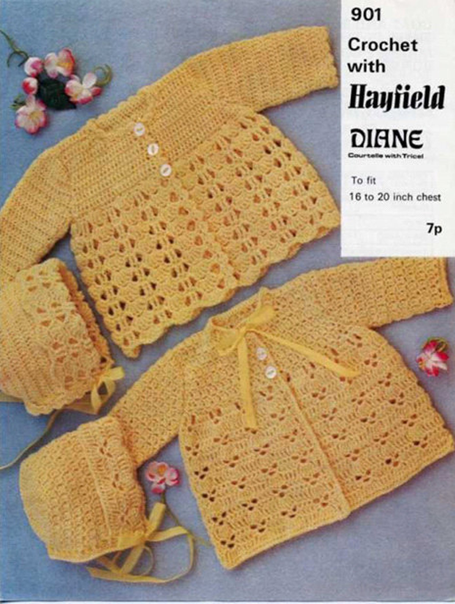 Baby Matinee Jackets and Hat Crochet Pattern Pdf Instant Download Baby ...