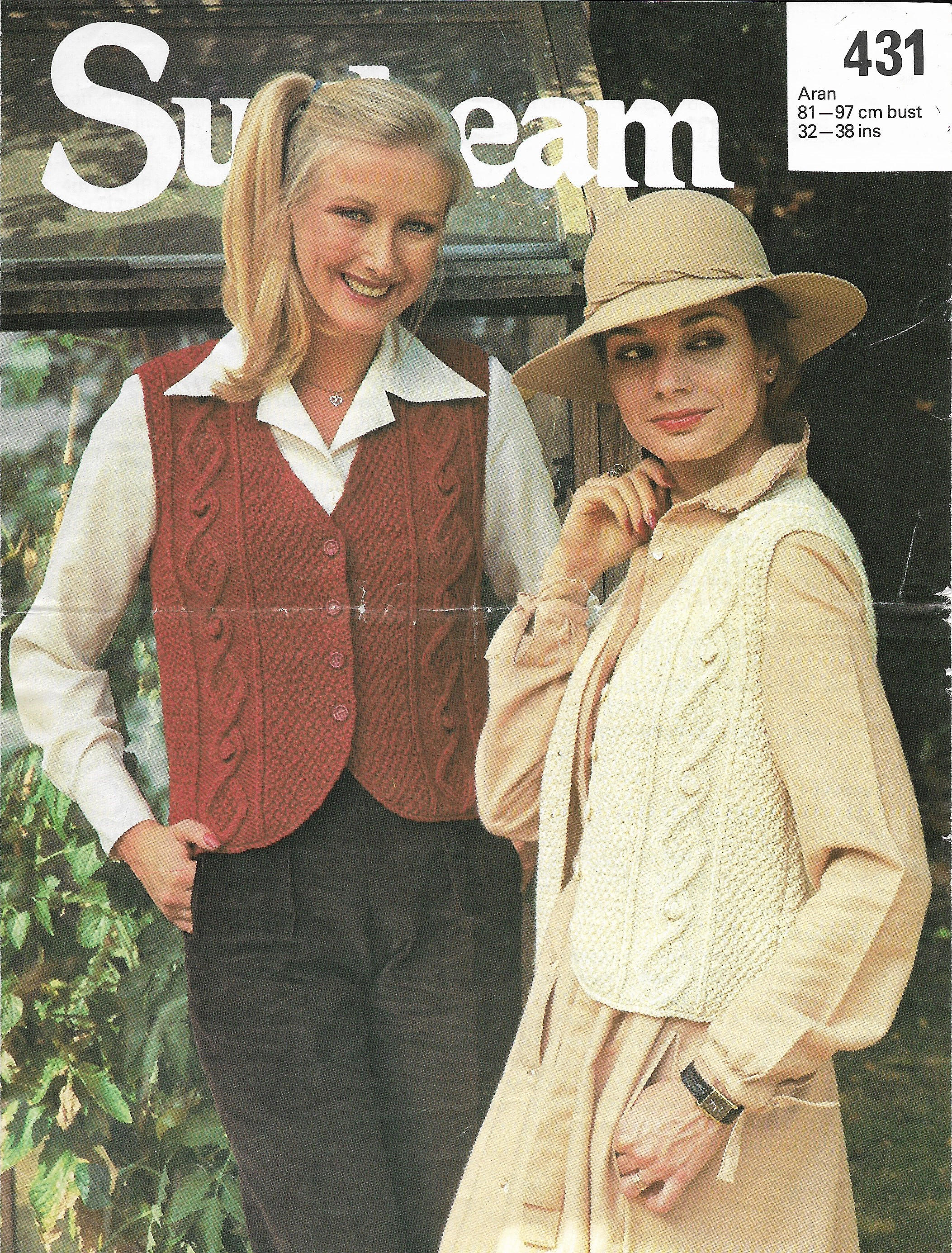 Ladies Aran Waistcoat Knitting Pattern, Pdf Instant Download, to Fit ...