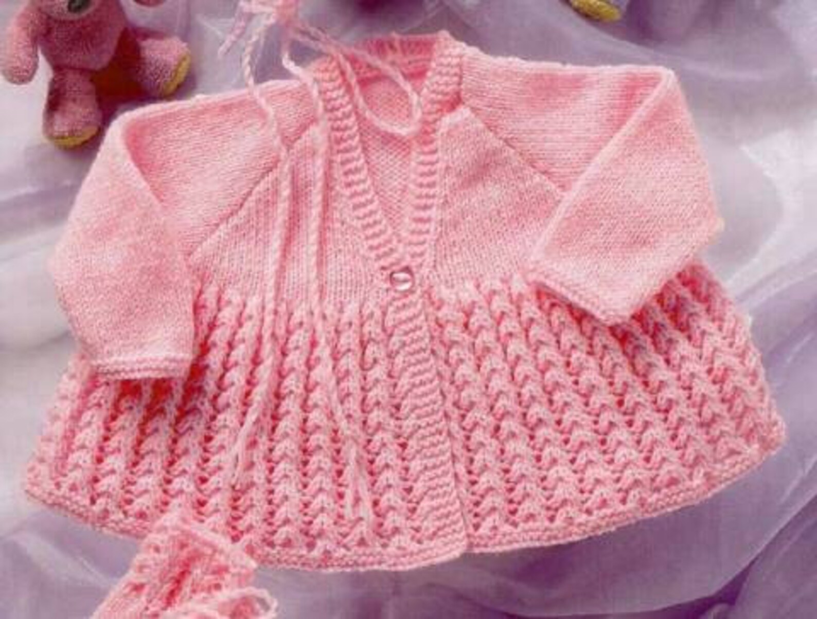 V Neck Matinee Jacket Knitting Pattern PDF Instant Download Size 12 18 ...