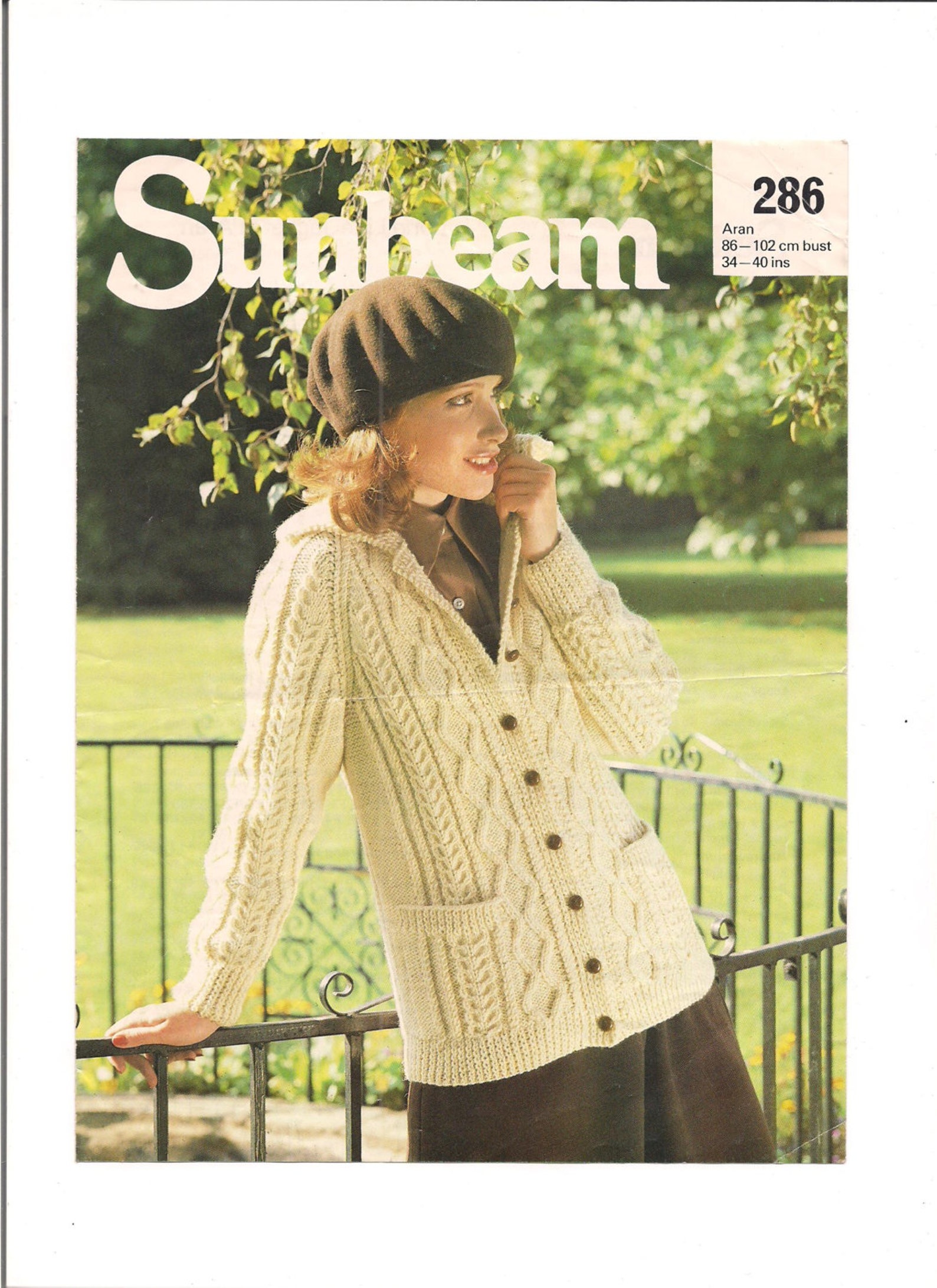 Sunbeam Womens Long Line Aran Jacket Knitting Pattern PDF Instant ...