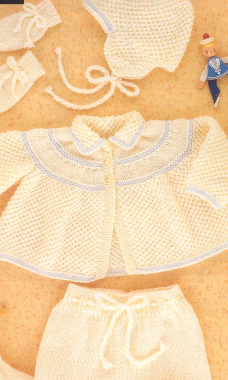 Baby Pram Set Knitting Pattern. PDF Instant Download. Baby Coat ...