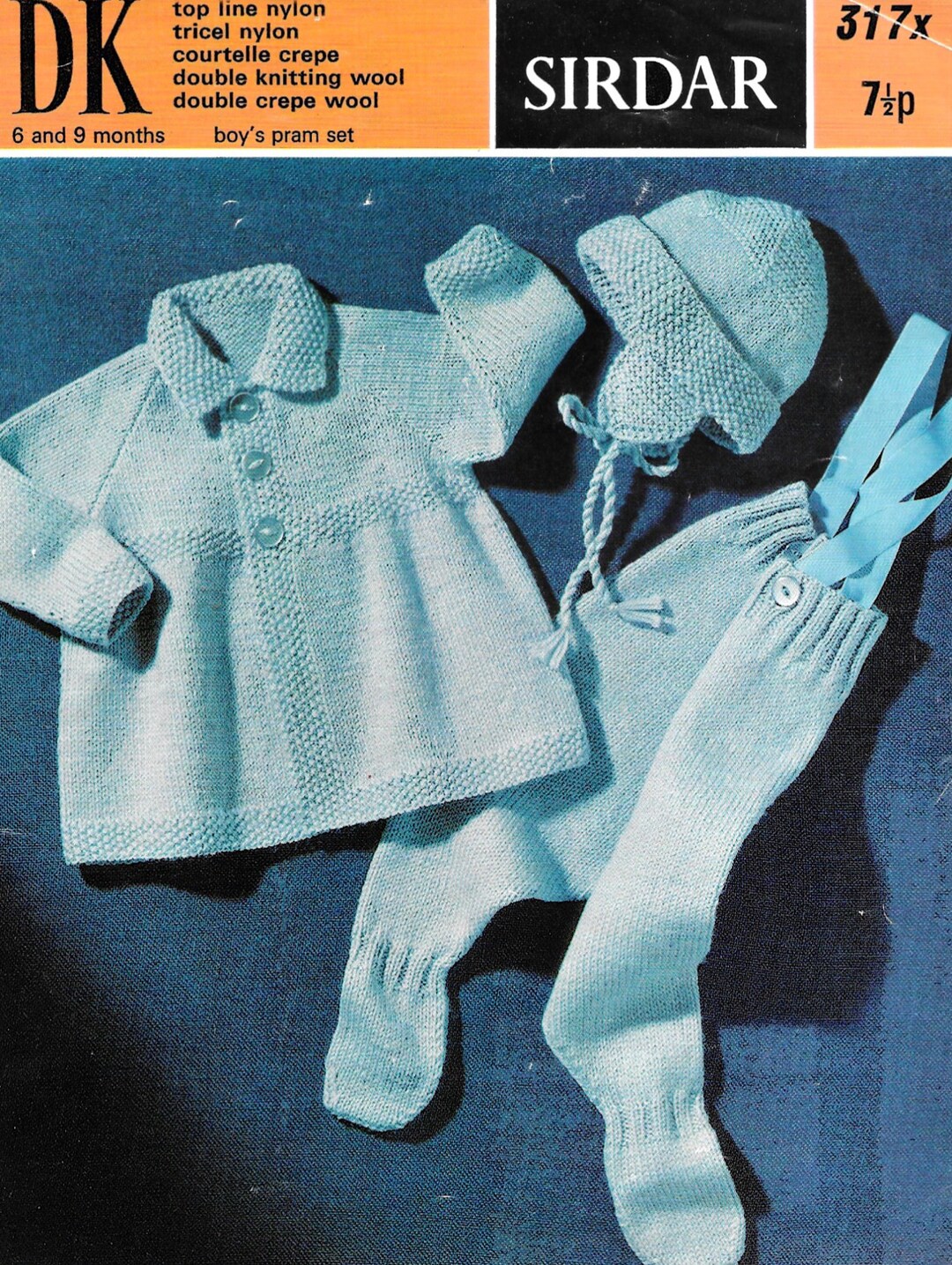 Pram Set Knitting Pattern PDF Instant Download. Double Knitting. to Fit ...