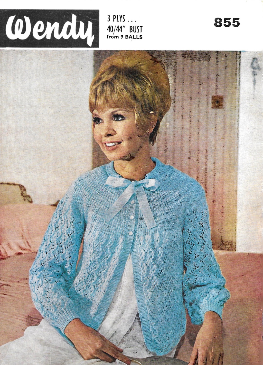 Ladies Bed Jacket Knitting Pattern, Vintage Pattern, 3 Ply, PDF Instant ...