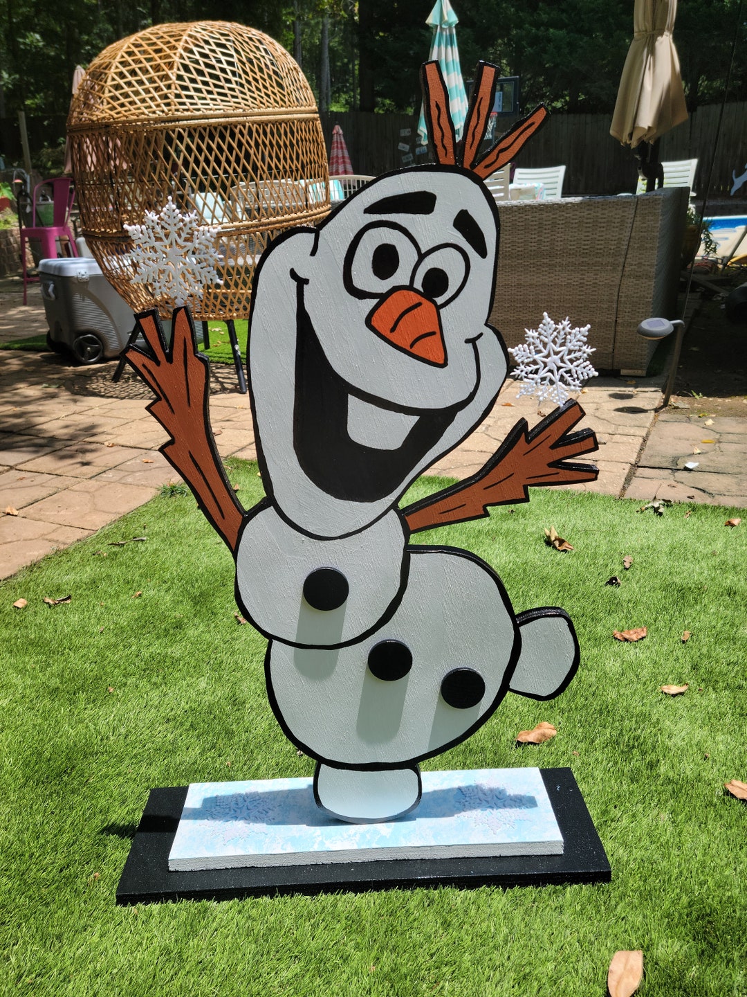 Olaf Yard Art, With Stand - Etsy