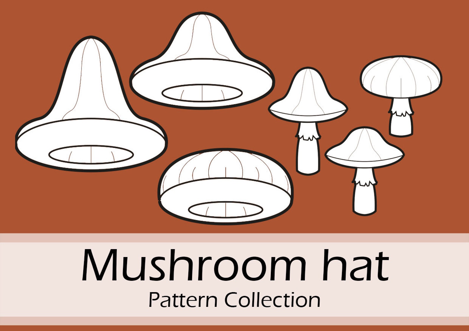 Mushroom Hats and Decorative Mushrooms Patternset by Pretzl - Etsy
