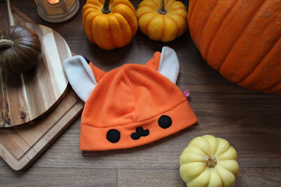 Cute Kawaii Fox Fleece Cosplay Beanie Hat, Available. With or Without ...
