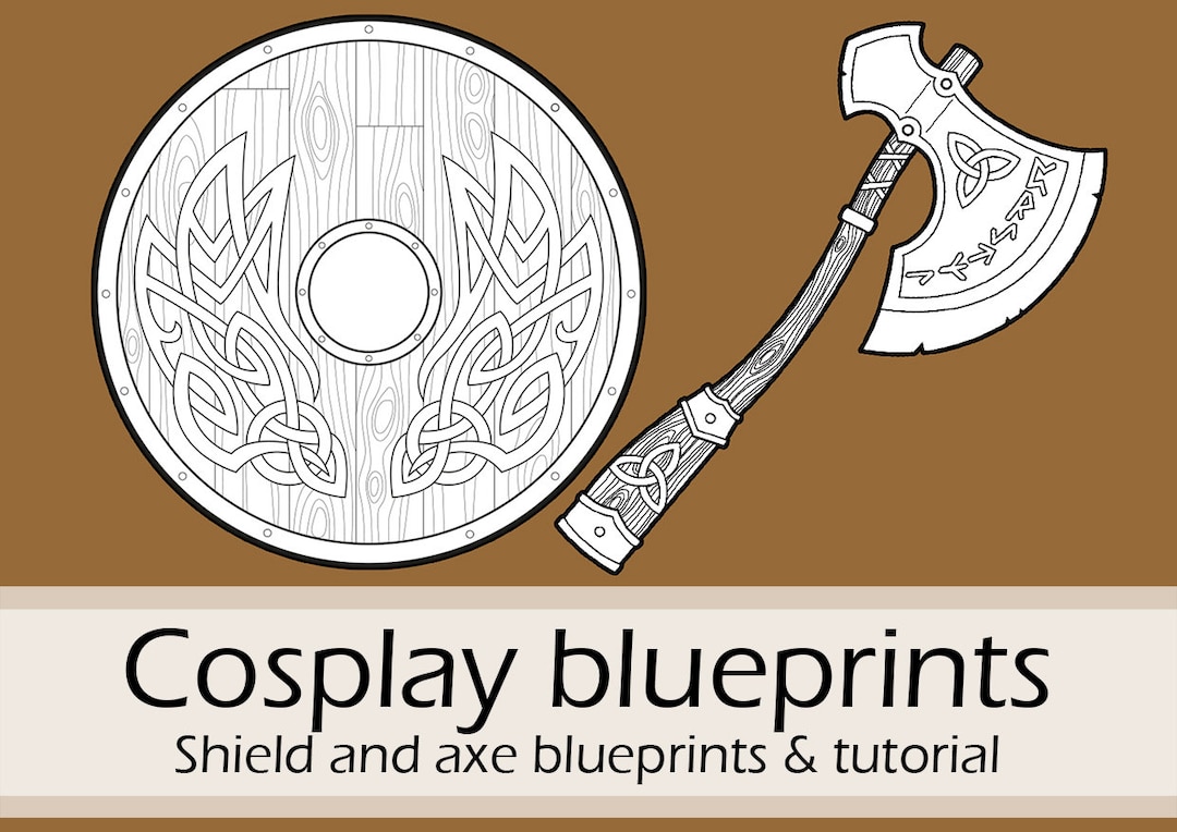 Fantasy Viking Axe and Shield Cosplay Props Template and Tutorial E ...