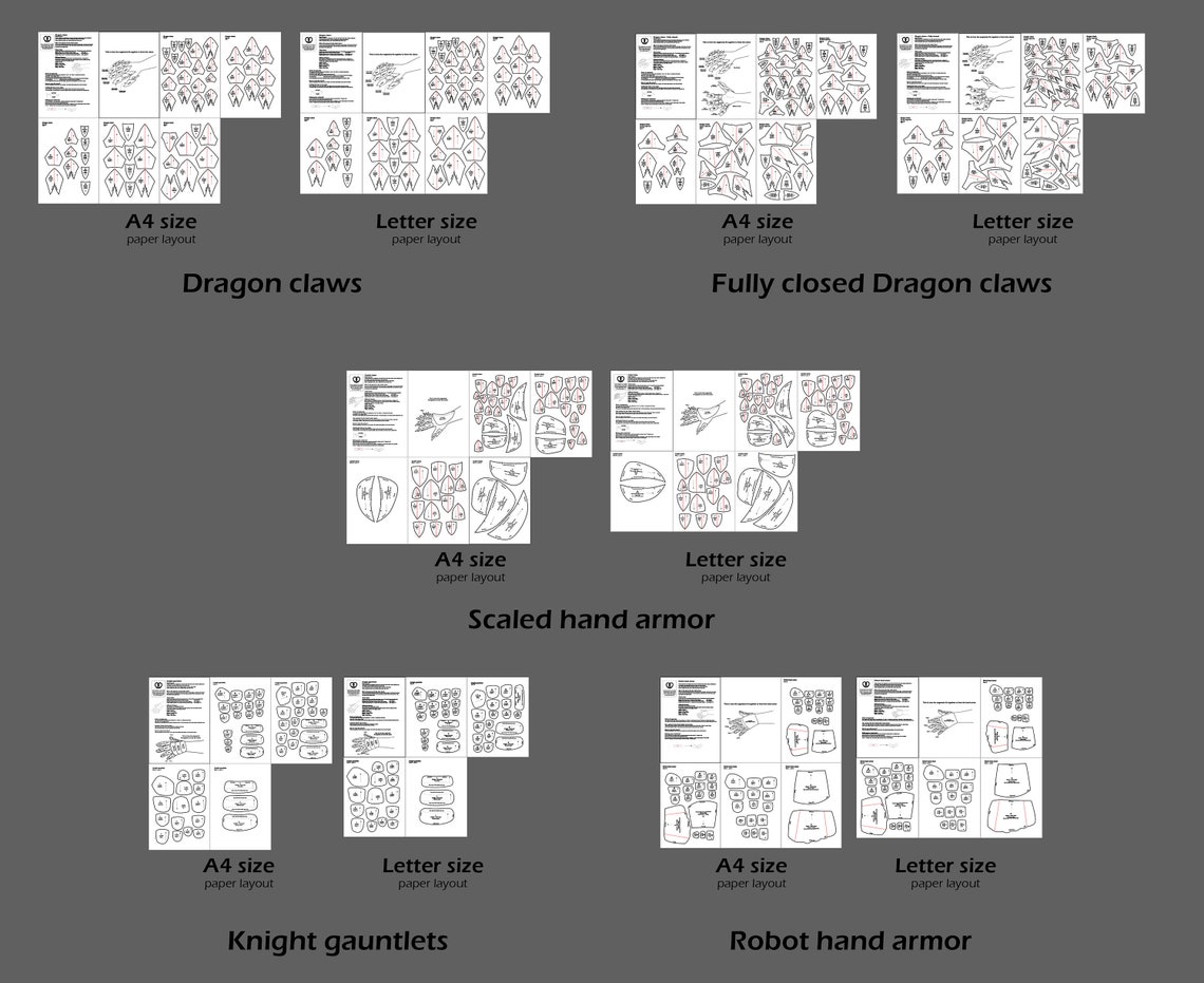 Foam/worbla Hand and Finger Armor Pattern Collection by Pretzl - Etsy