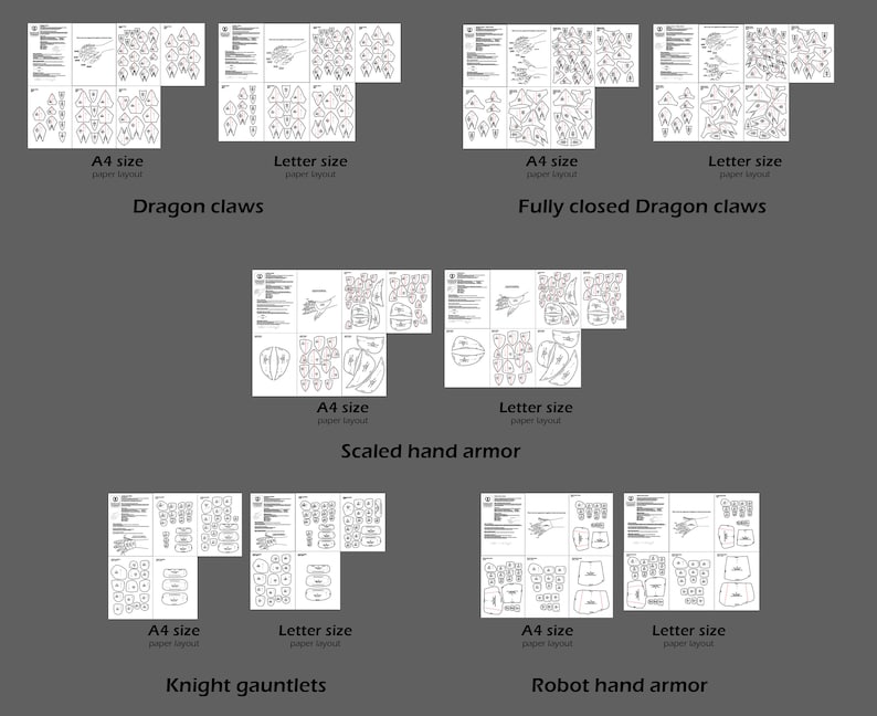 Foam/worbla Hand and Finger Armor Pattern Collection by Pretzl Cosplay ...