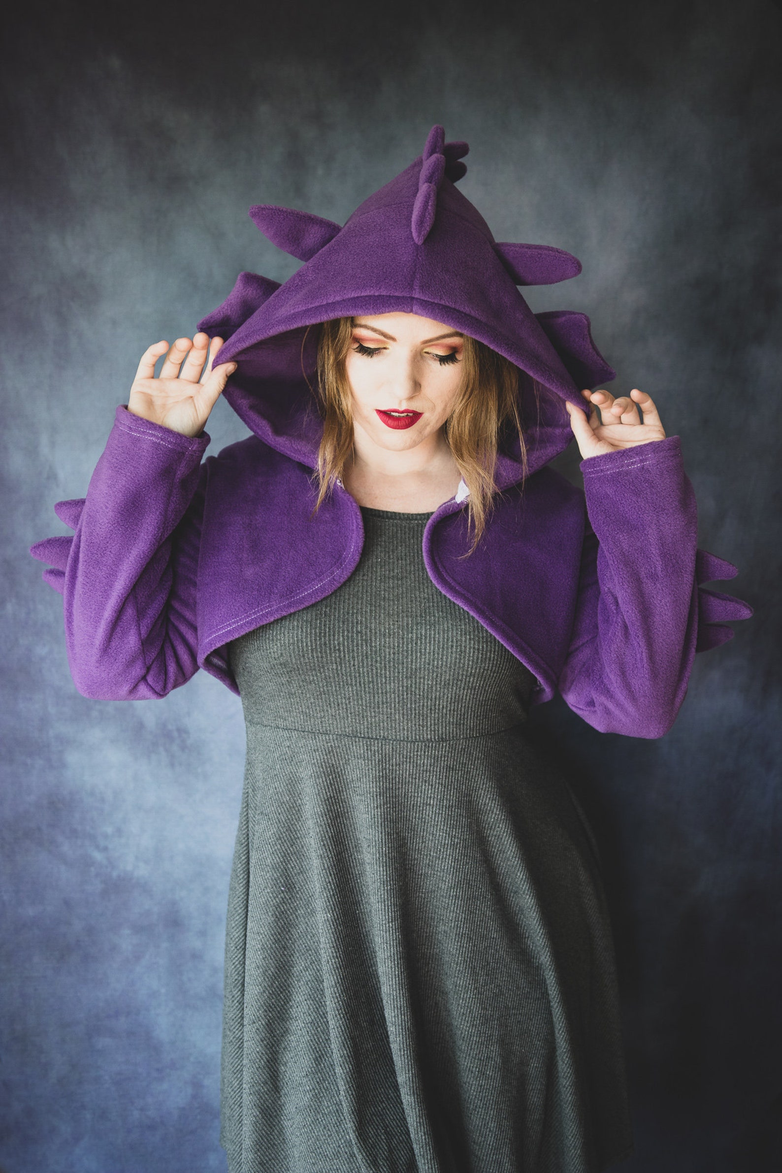 Purple Dragon Cosplay Costume Hoodie shrug Style Fantasy - Etsy